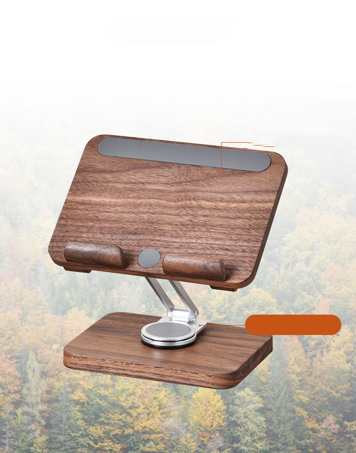 360° Rotating Black Walnut Wood iPad Stand,Tablet Stand – More Angle