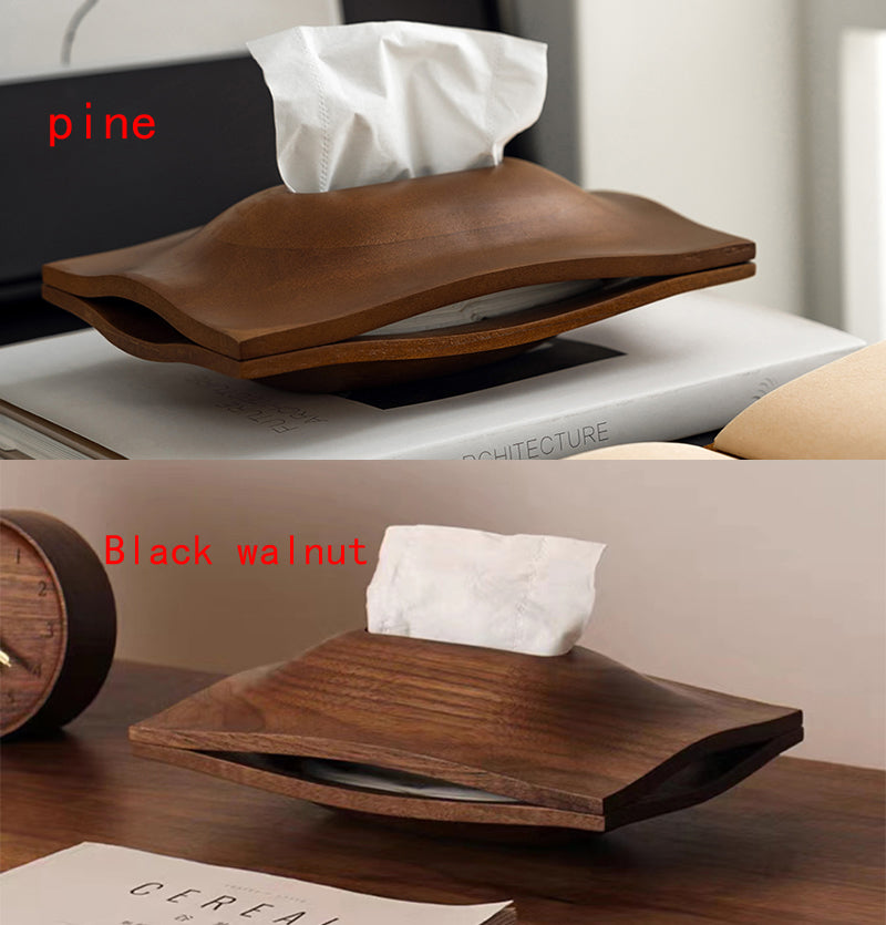 Office Modern Art Wooden Tissue Box, Simple Design – More Angle