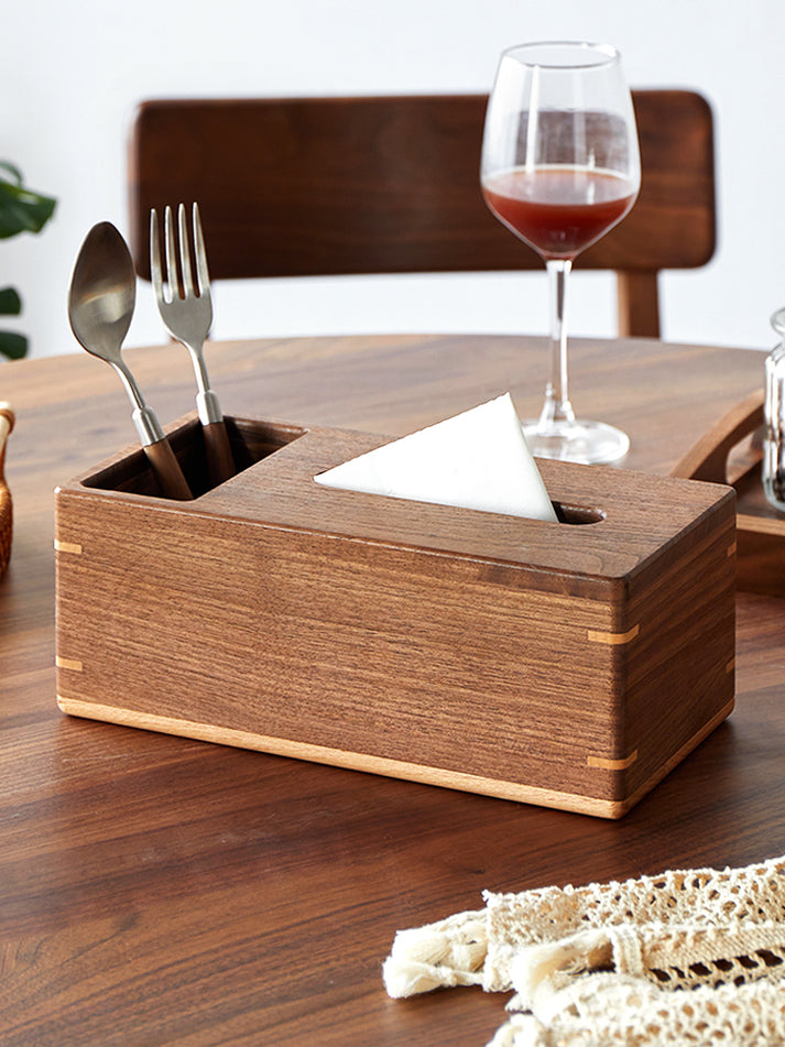 Wooden Desktop Organization Storage,Tissue Box, Black Walnut Classic D ...