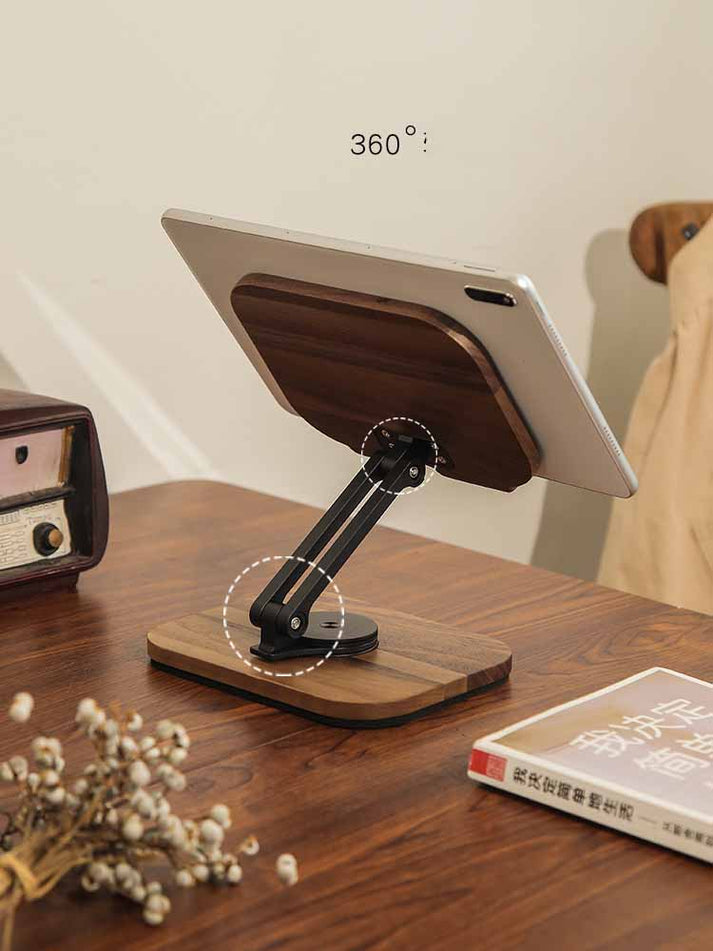 Adjustable Wooden Ipad Tablet Stand, iPad Drawing Easel,Black Walnut D ...