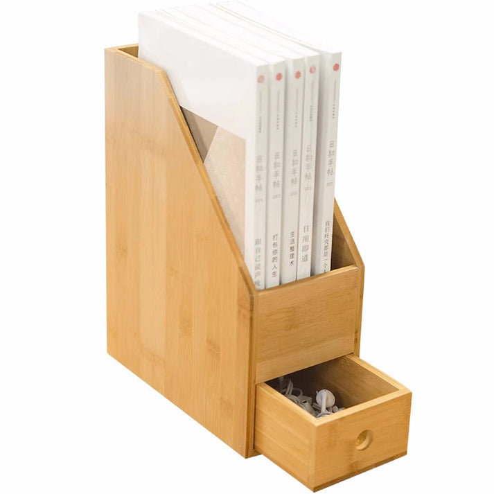 Bamboo Wooden Office Desktop Storage Box, File Box – MoreAngle