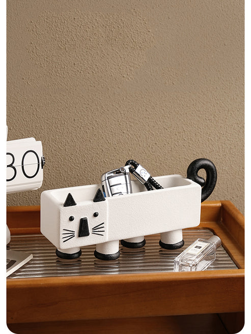 Bearded Cat Desktop Organizer, Fun Home Office Decoration Storage Box ...