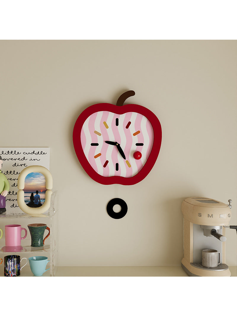 Beautiful Big Apple Wall Clock, Home Decoration Ideas – More Angle
