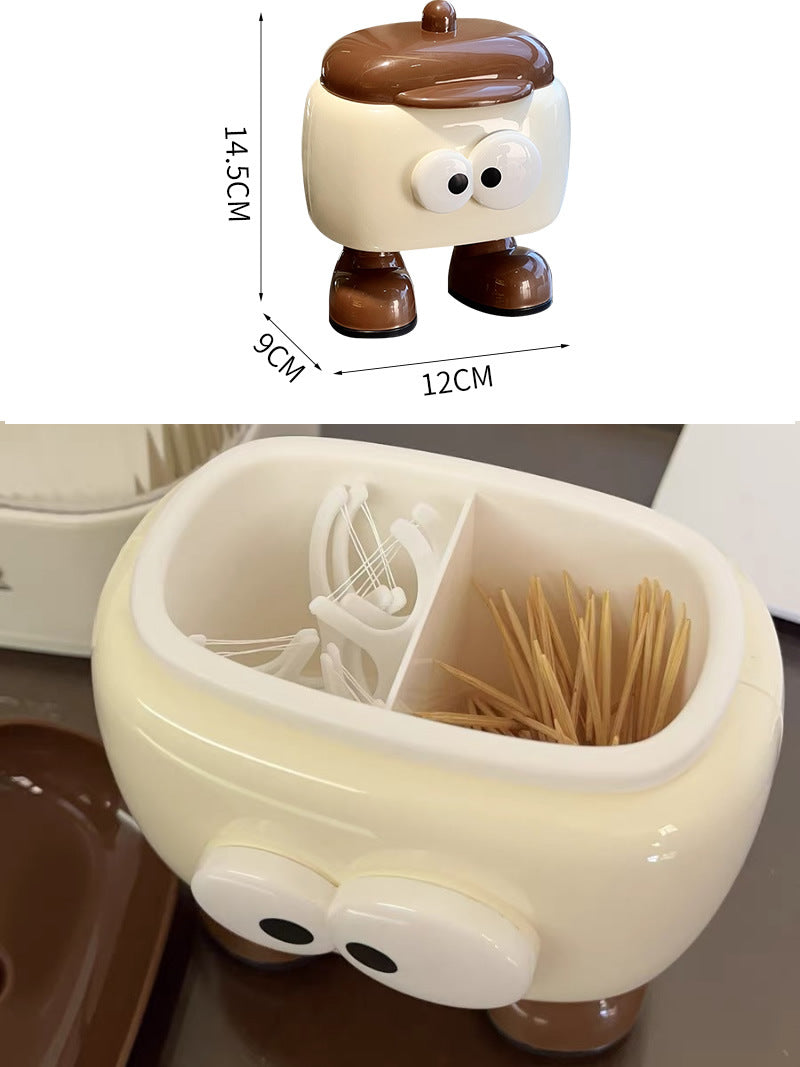 Big Eyes Cartoon Toothpick Box, Cotton Swab Box, Desktop Decoration ...