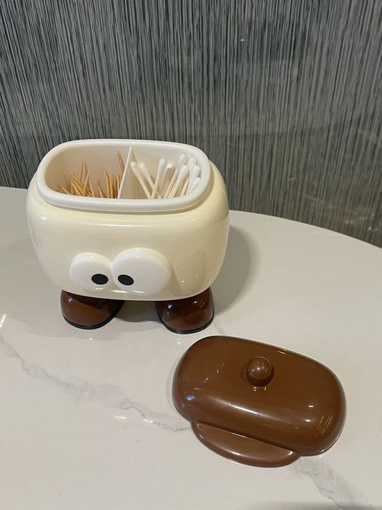 Big Eyes Cartoon Toothpick Box, Cotton Swab Box, Desktop Decoration ...