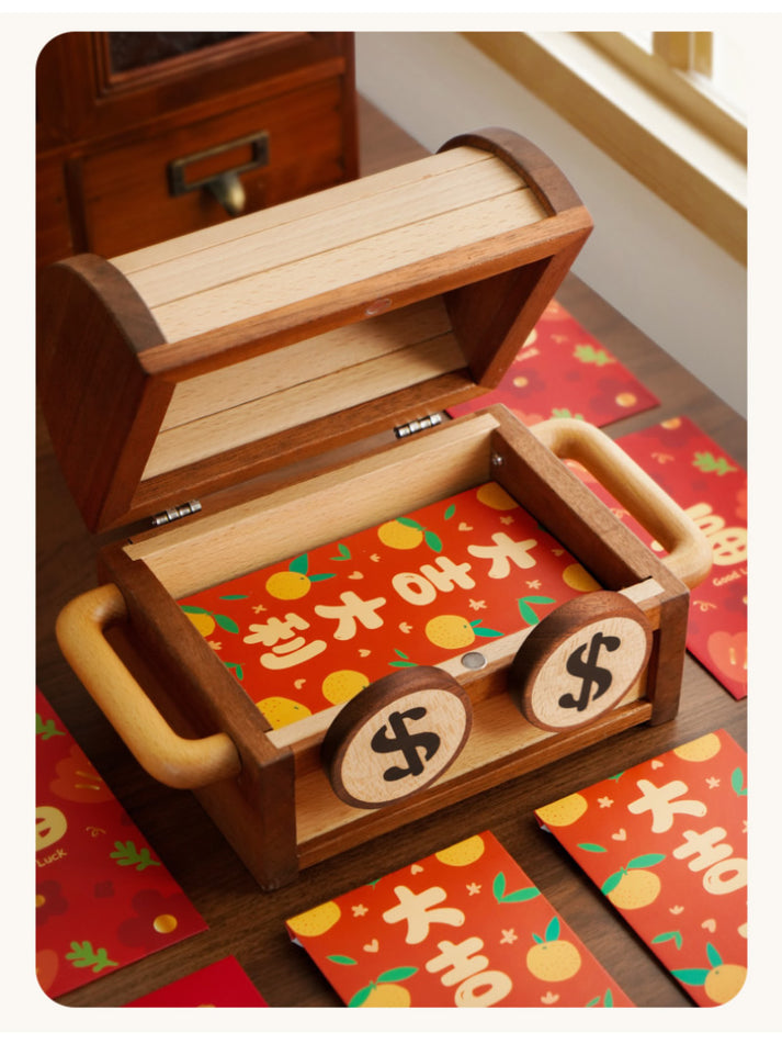 Big Eyes Smiling Face Wooden Savings Box, Storage Box,Small Treasure B ...