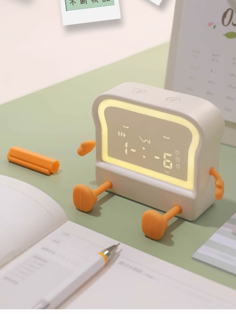 Big Foot Toast Bread Idea Clock with Phone Holder,Creative Gift – MoreAngle
