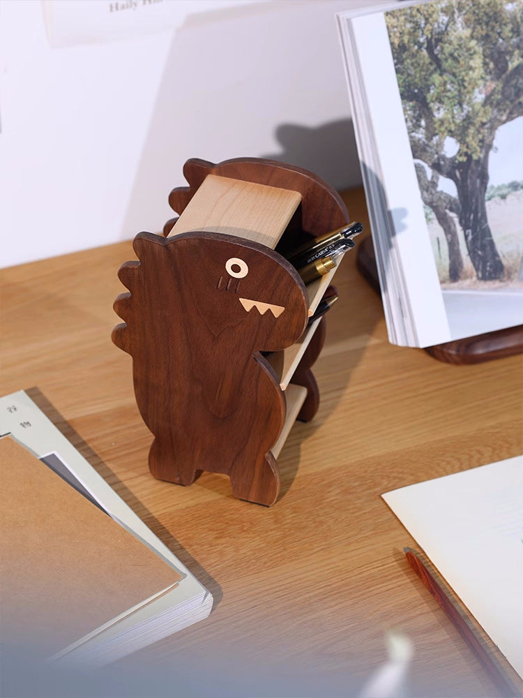 Black Walnut Dinosaur Multi-Layer Pen Holder - Wooden Office Supplies ...