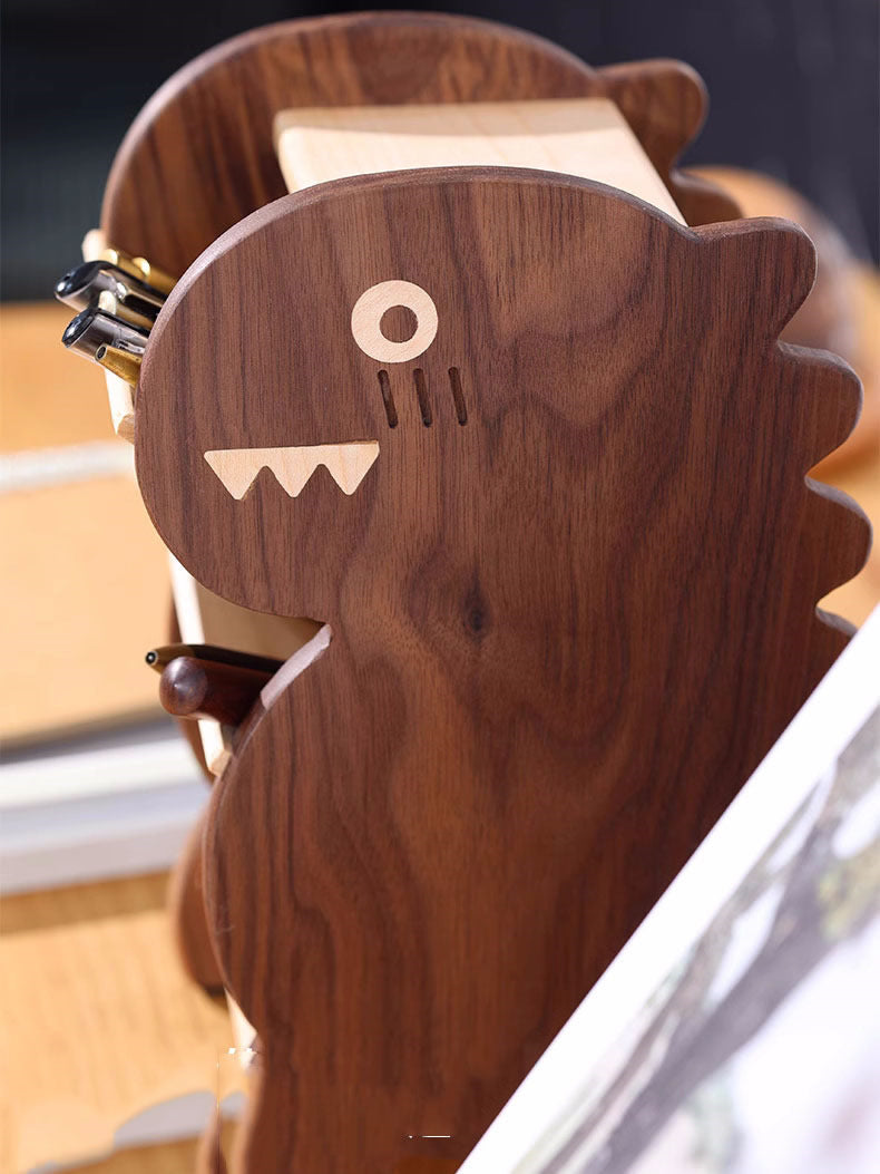 Black Walnut Dinosaur Multi-Layer Pen Holder - Wooden Office Supplies ...