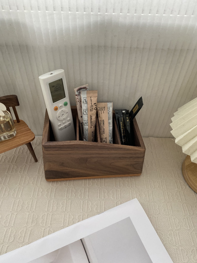 Black Walnut Office Storage Box, Pen Holder,Desktop Organize – More Angle