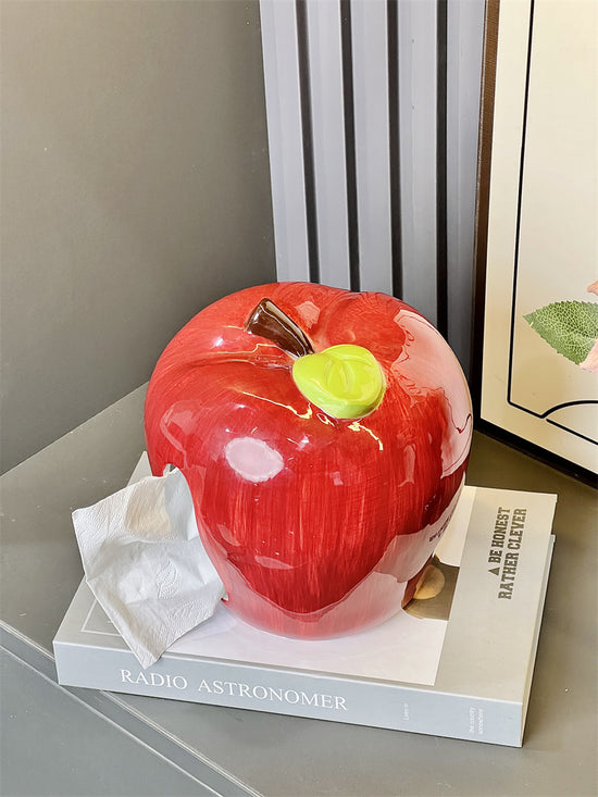 Ceramic Red Apple Tissue Box - Elegant Fruit-Shaped Home Decor with Fu ...