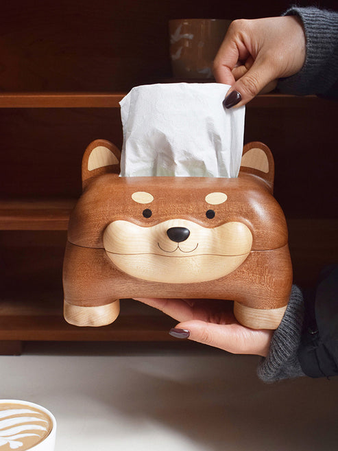 Charming Wooden Pet Dog Tissue Box: Perfect for Home and Office Decor ...