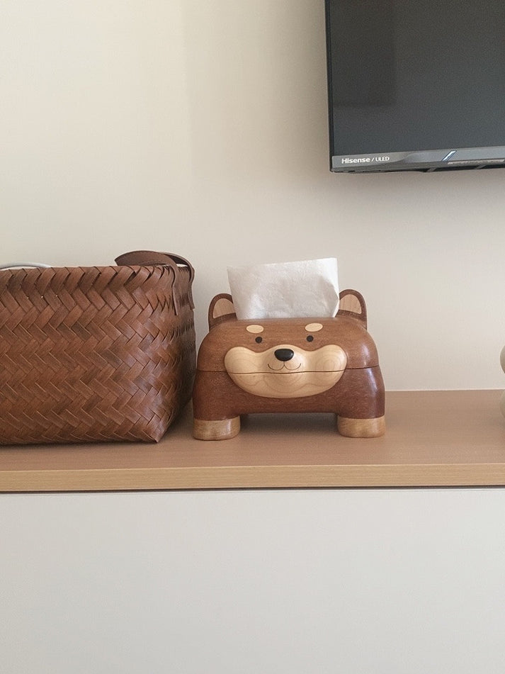 Charming Wooden Pet Dog Tissue Box: Perfect for Home and Office Decor ...