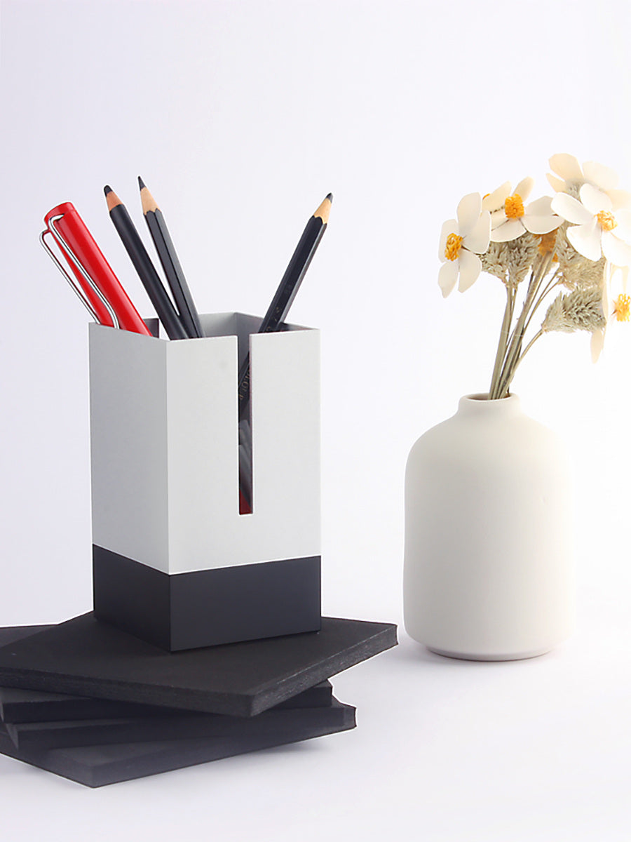 Classic Aluminum Alloy Office and Study Pen Holder, Desktop Organizer ...