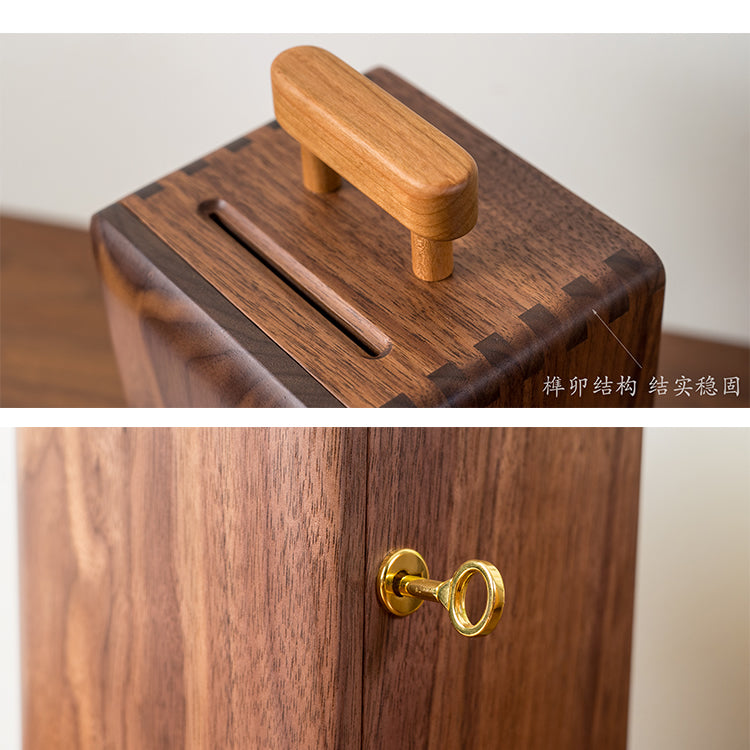 Classic Black Walnut Trolley Case Piggy Bank, A Fun Wooden Gift – More ...