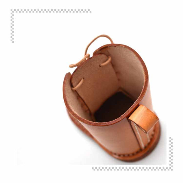 Classic Handmade Genuine Leather Shoe Pen Holder, Unique Gift – More Angle