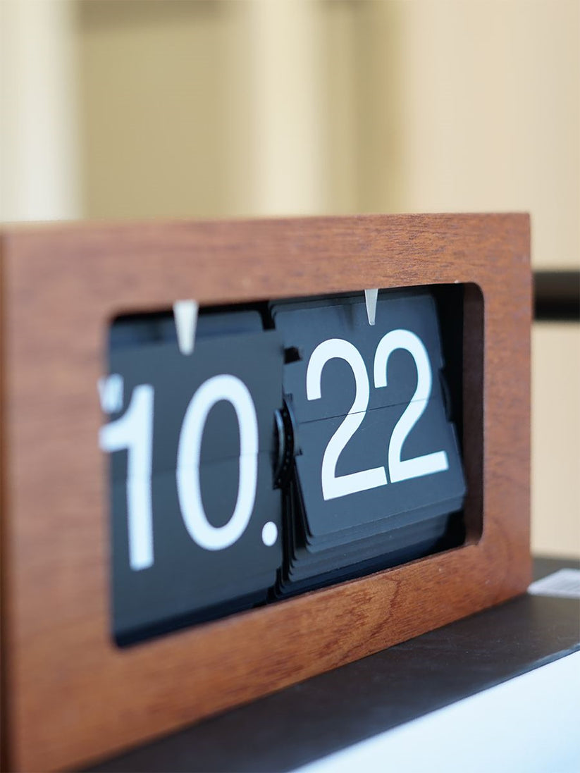 Classic Square Wooden Desktop Flip Clock - Timeless Elegance for Offic ...