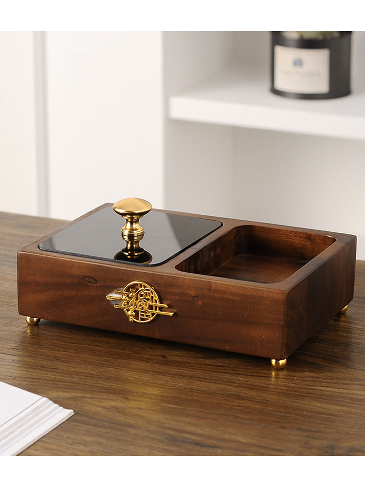 Classic Wooden Ashtray, Living Room Desktop Cigarette Box Storage ...