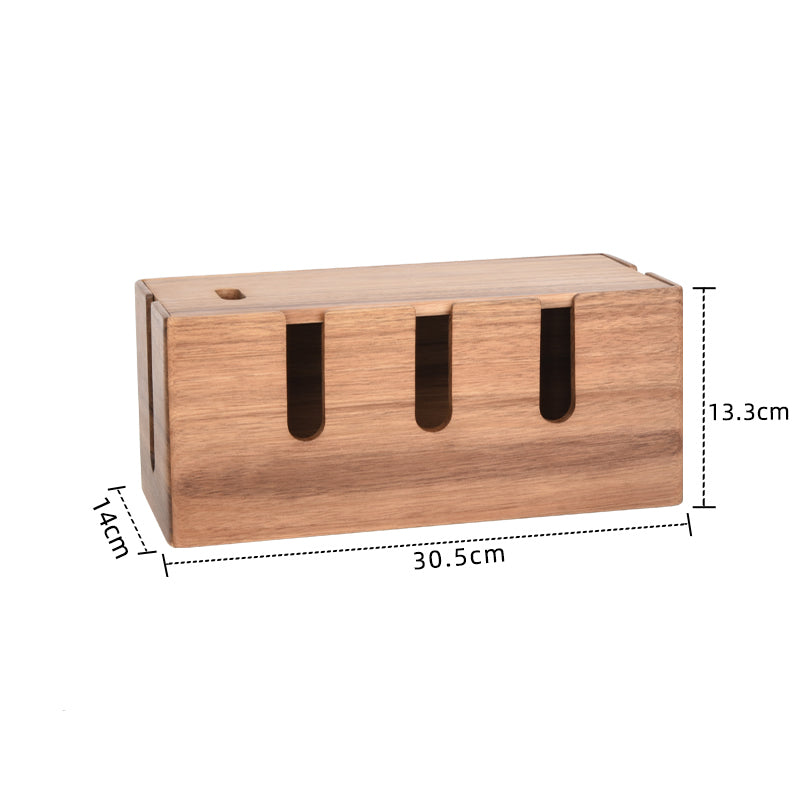 Classic Wooden Desktop Power Cord,Power Strip Organizer: Cable Managem ...