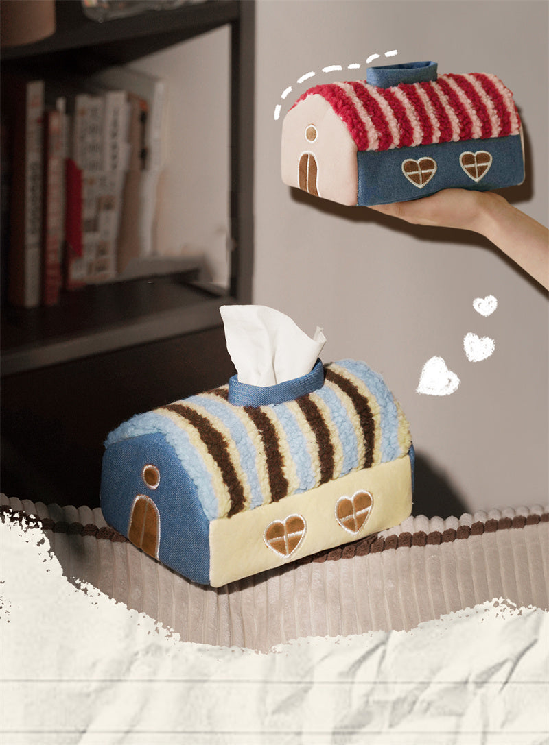 Cozy Cottage Plush Tissue Box Cover , Cute Home Decor for Living Room ...