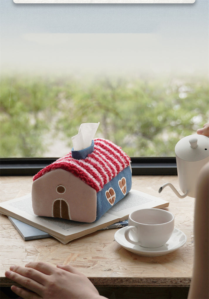 Cozy Cottage Plush Tissue Box Cover , Cute Home Decor for Living Room ...