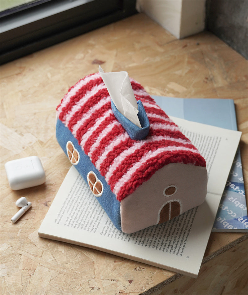 Cozy Cottage Plush Tissue Box Cover , Cute Home Decor for Living Room ...