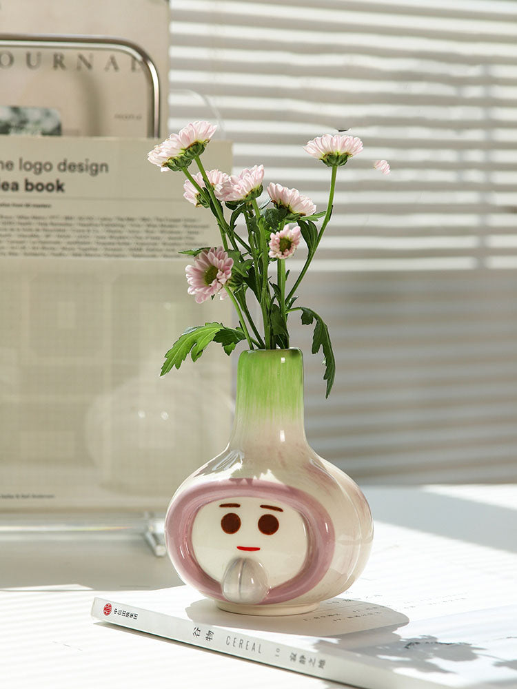 Creative Art Garlic Ceramic Vase, Home Decoration Ideas – More Angle