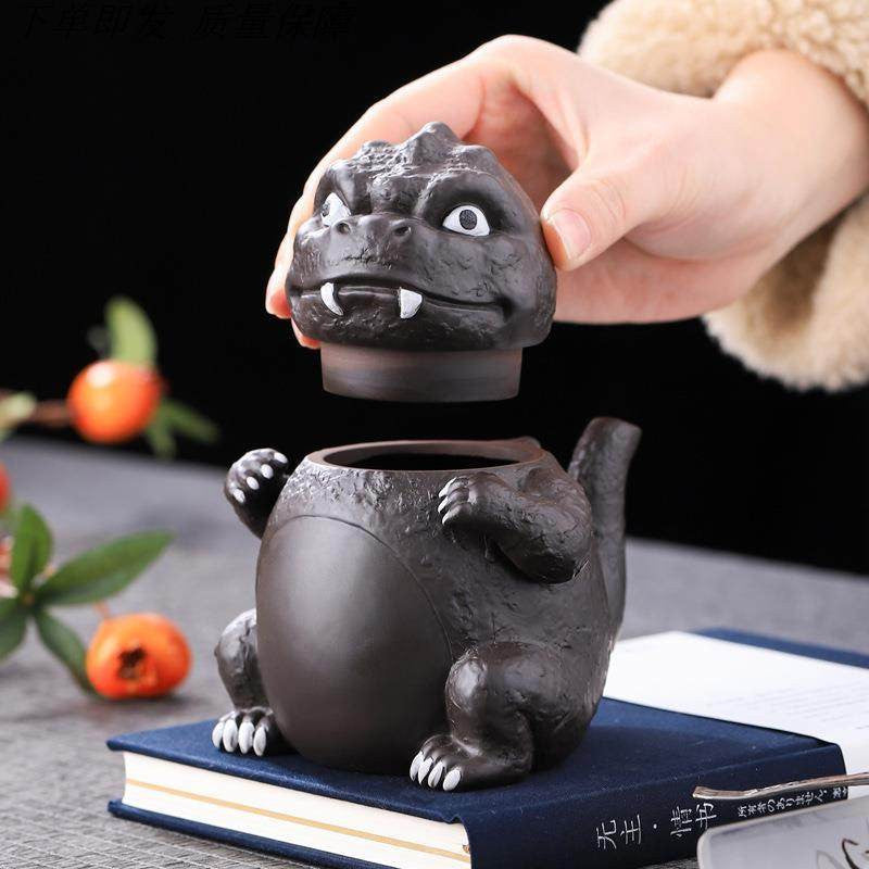 Creative Godzilla-Shaped Zisha Teapot - Fun Coffee Pot&Teapot – More Angle