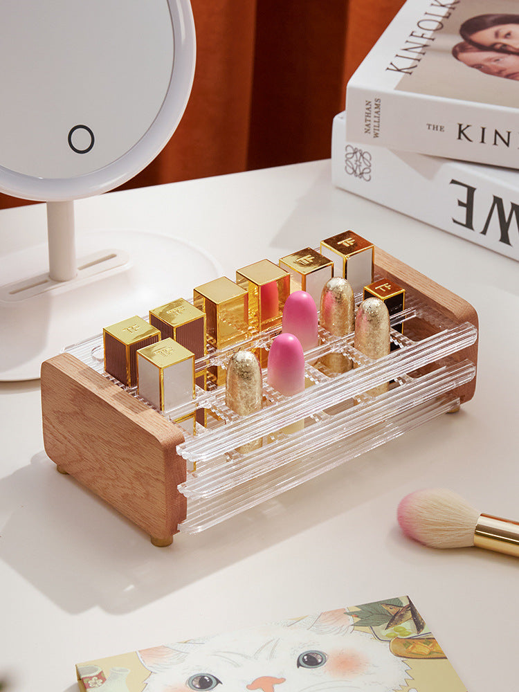 Creative Multi-Compartment Wooden and Acrylic Cosmetic Organizer – More ...