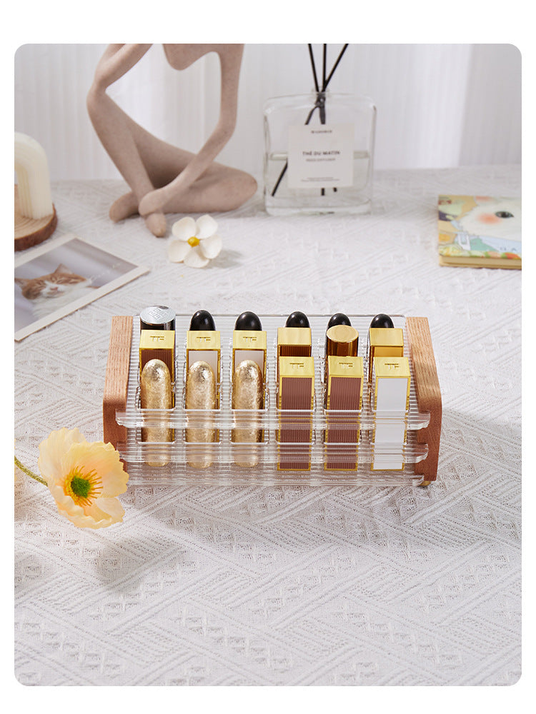 Creative Multi-Compartment Wooden and Acrylic Cosmetic Organizer ...