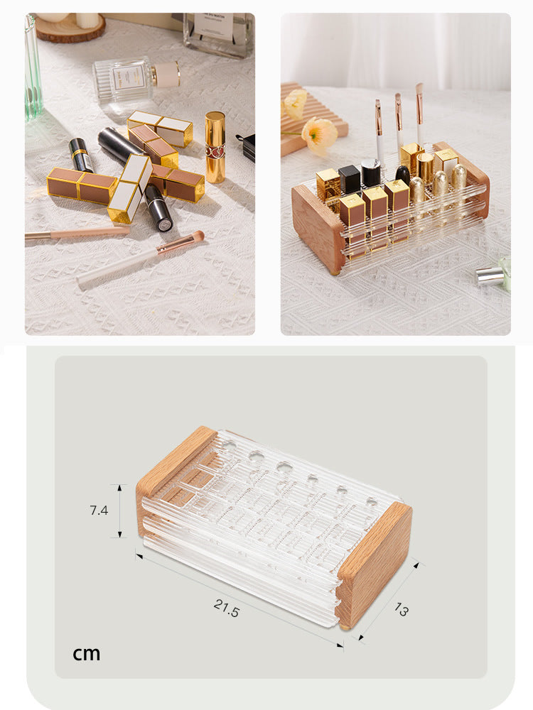 Creative Multi-Compartment Wooden and Acrylic Cosmetic Organizer – More ...