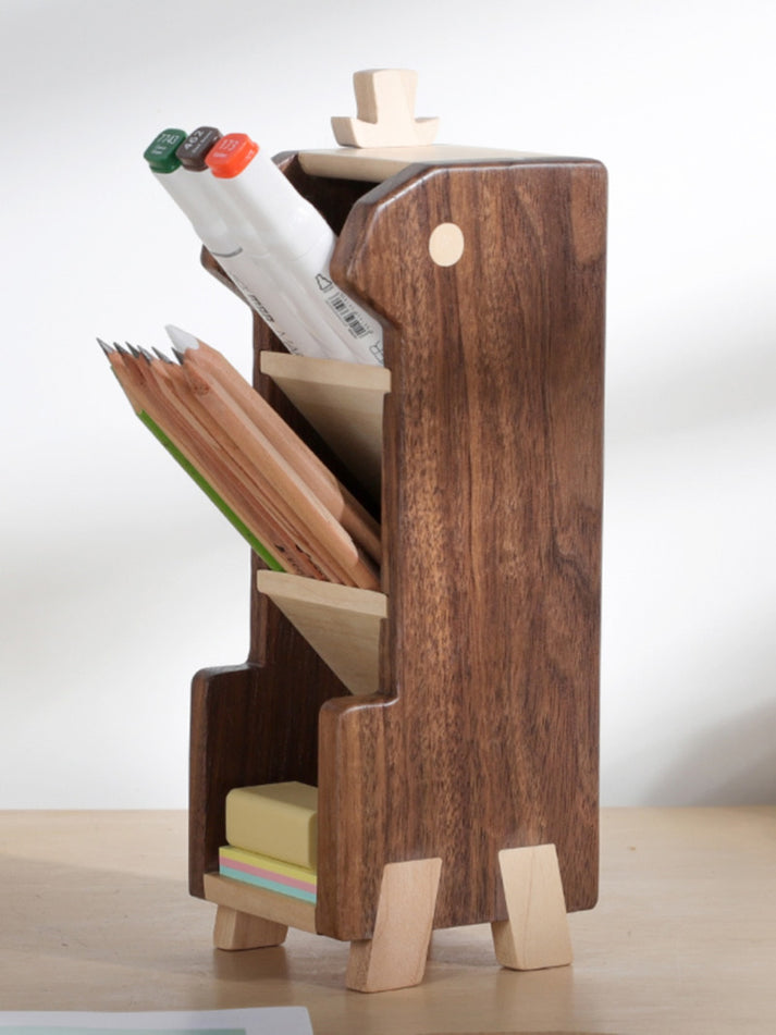 Creative Multi-Layer Wooden Pen Holder, Office Supplies Organization ...