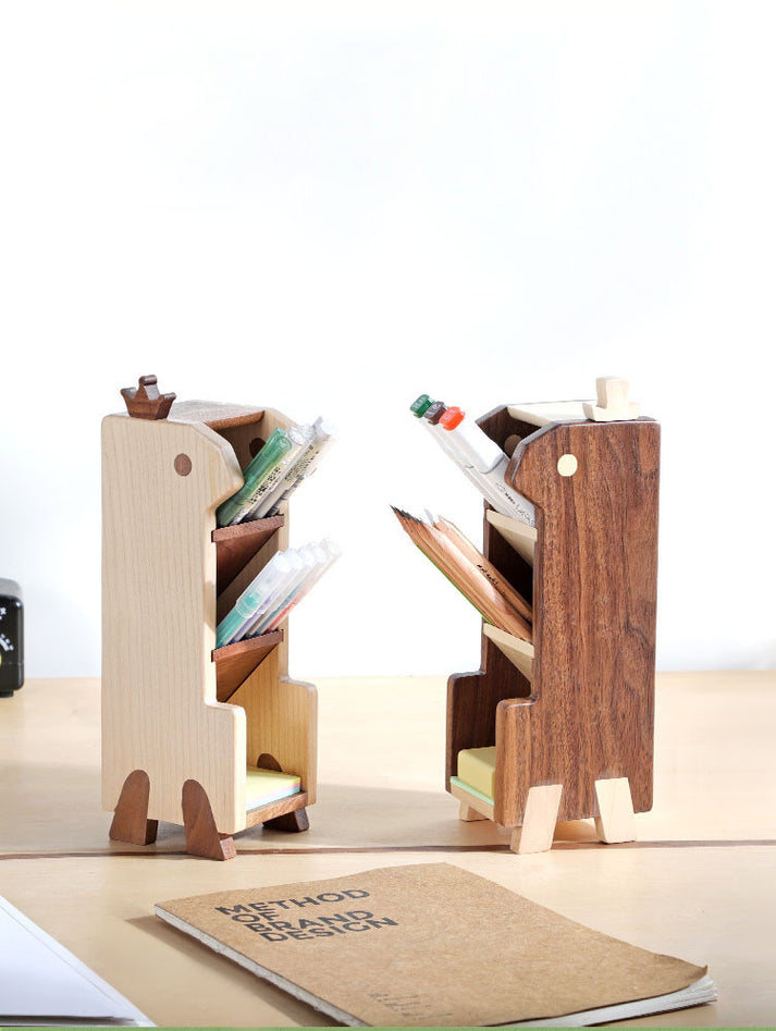 Creative Multi-Layer Wooden Pen Holder, Office Supplies Organization ...