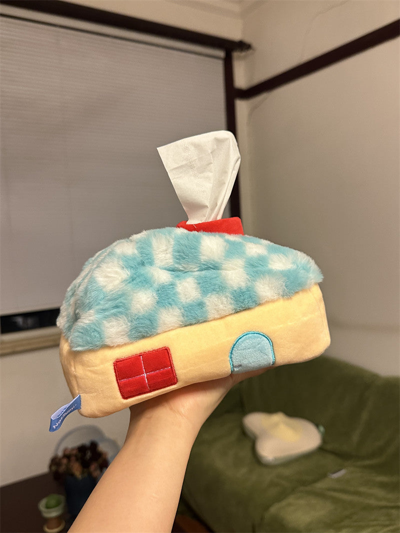 Creative Plush House Tissue Box: Cozy and Unique Home Decor – More Angle