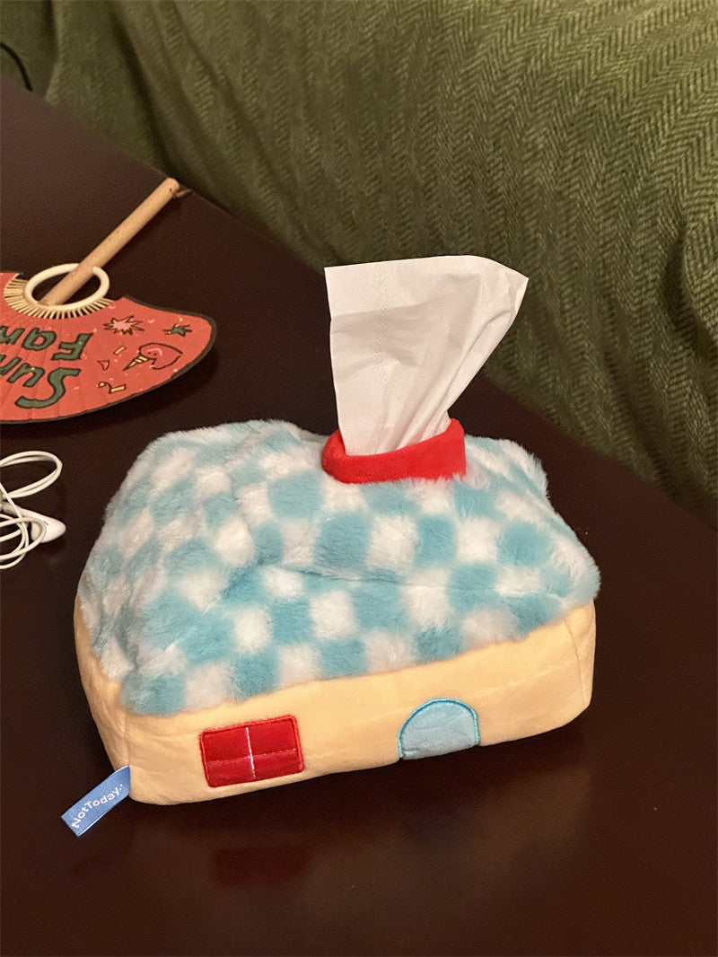 Creative Plush House Tissue Box: Cozy and Unique Home Decor – More Angle