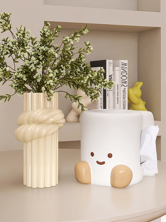 Creative Toilet Paper Roll Shaped Ceramic Desktop Tissue Holder – MoreAngle