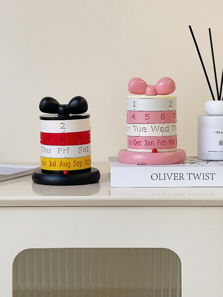 Cute Bow Handcrafted Adjustable Perpetual Calendar – More Angle