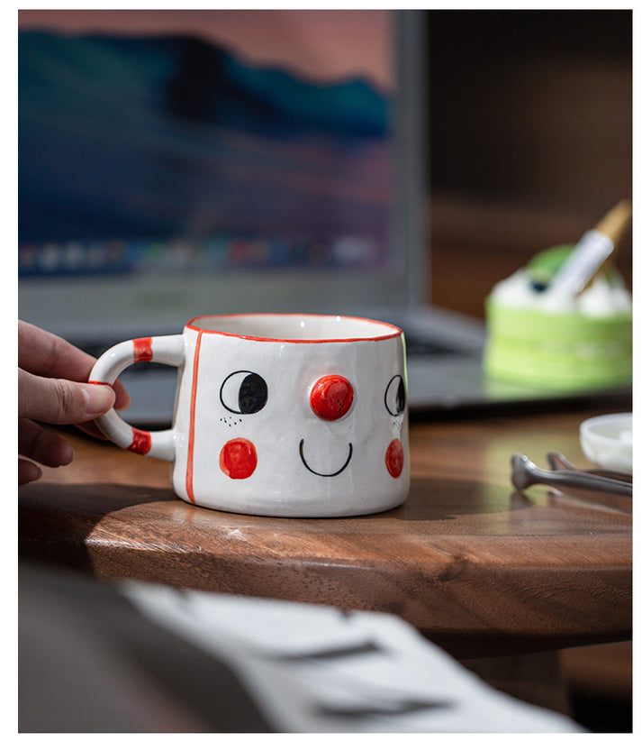 Cute Cartoon Clown Ceramic Mug, Hand-Painted Coffee Cup, Creative Gift ...