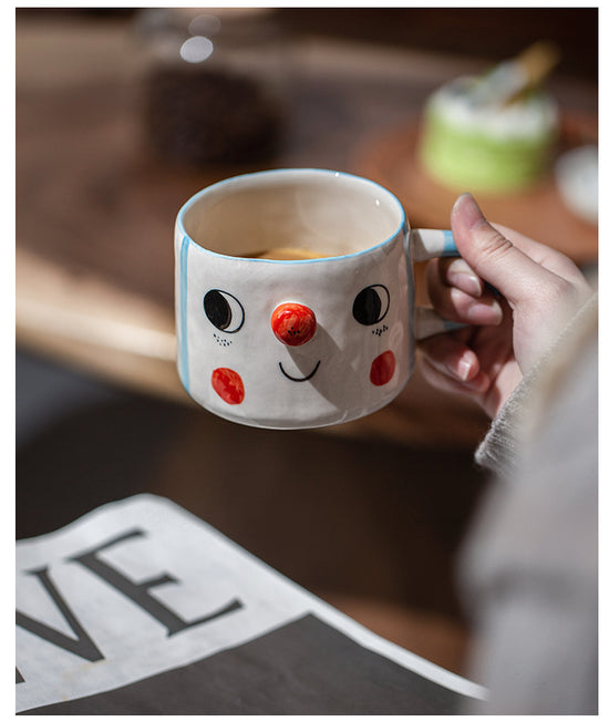 Cute Cartoon Clown Ceramic Mug, Hand-Painted Coffee Cup, Creative Gift ...
