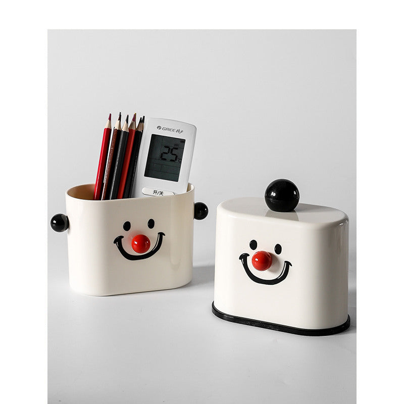 Cute Cartoon Smiling Face Toothpick Box, Small Storage Box – More Angle