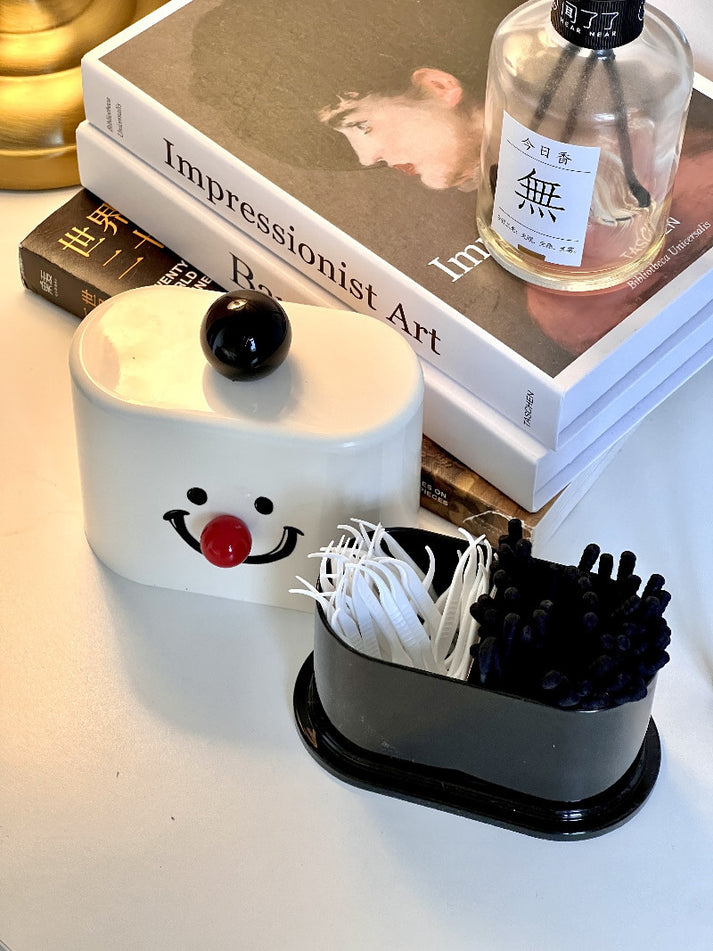 Cute Cartoon Smiling Face Toothpick Box, Small Storage Box – More Angle