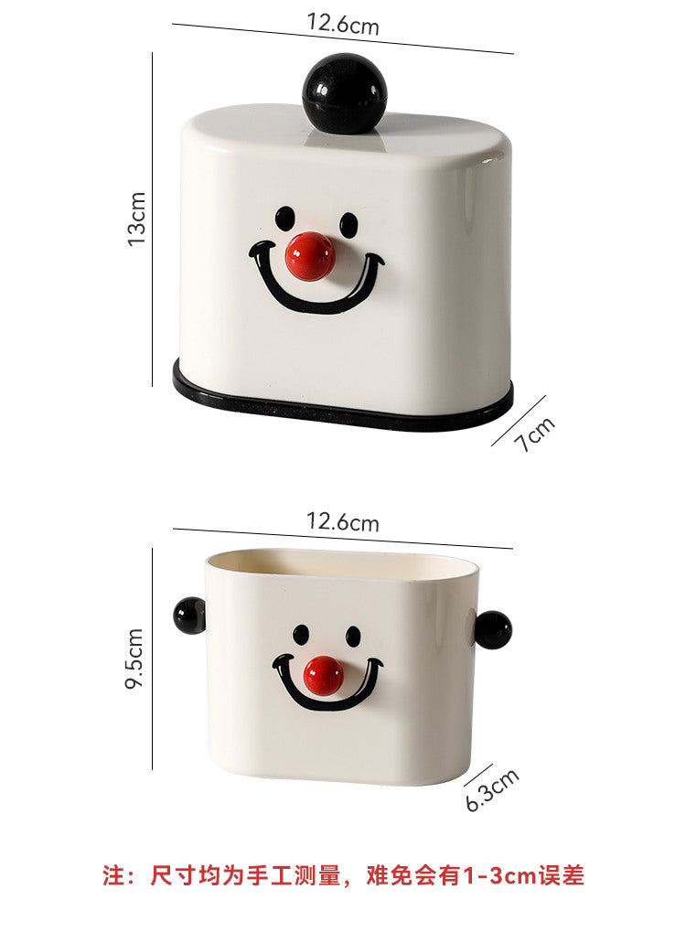Cute Cartoon Smiling Face Toothpick Box, Small Storage Box – More Angle