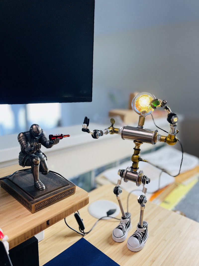Punk Mechanical Robot Desk Lamp: Unique Gift and Stylish Decor – More Angle