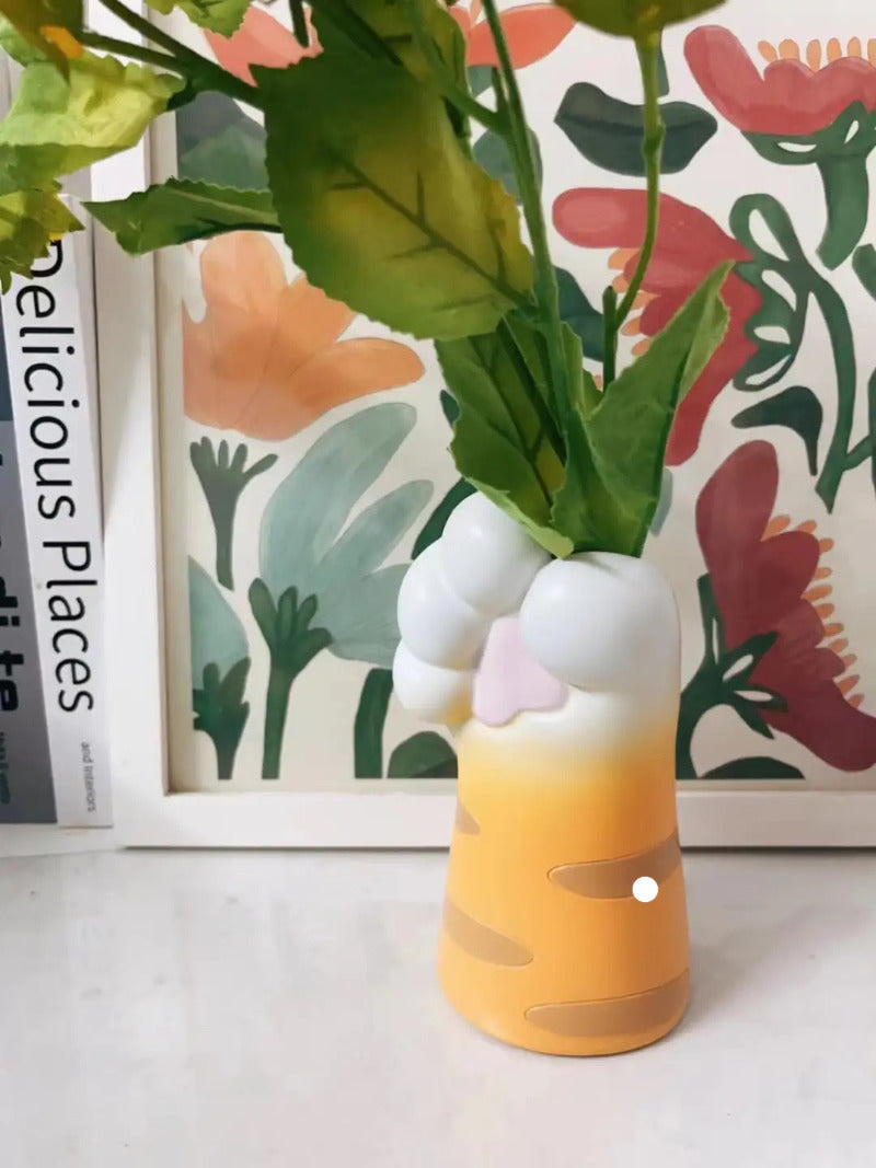 Cute Cat Paw Ceramic Art Vase: Unique Decorative Home Accent – More Angle