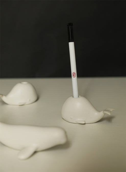 Cute Ceramic Whale Pen Stand: Desk Decor Accent – MoreAngle