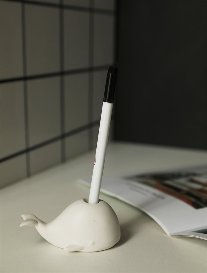 Cute Ceramic Whale Pen Stand: Desk Decor Accent – MoreAngle