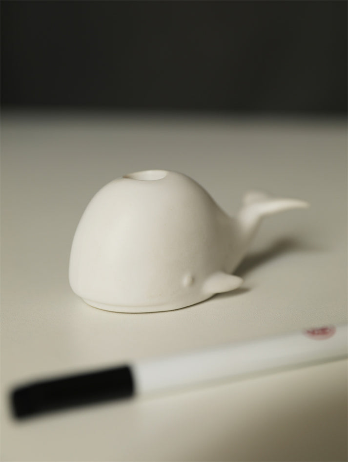 Cute Ceramic Whale Pen Stand: Desk Decor Accent – MoreAngle