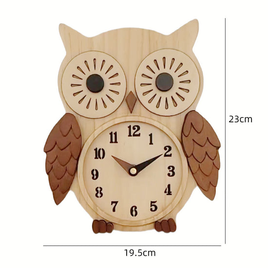 Cute Owl Shaped Wooden Desk Clock: Novelty Tabletop Decor – More Angle