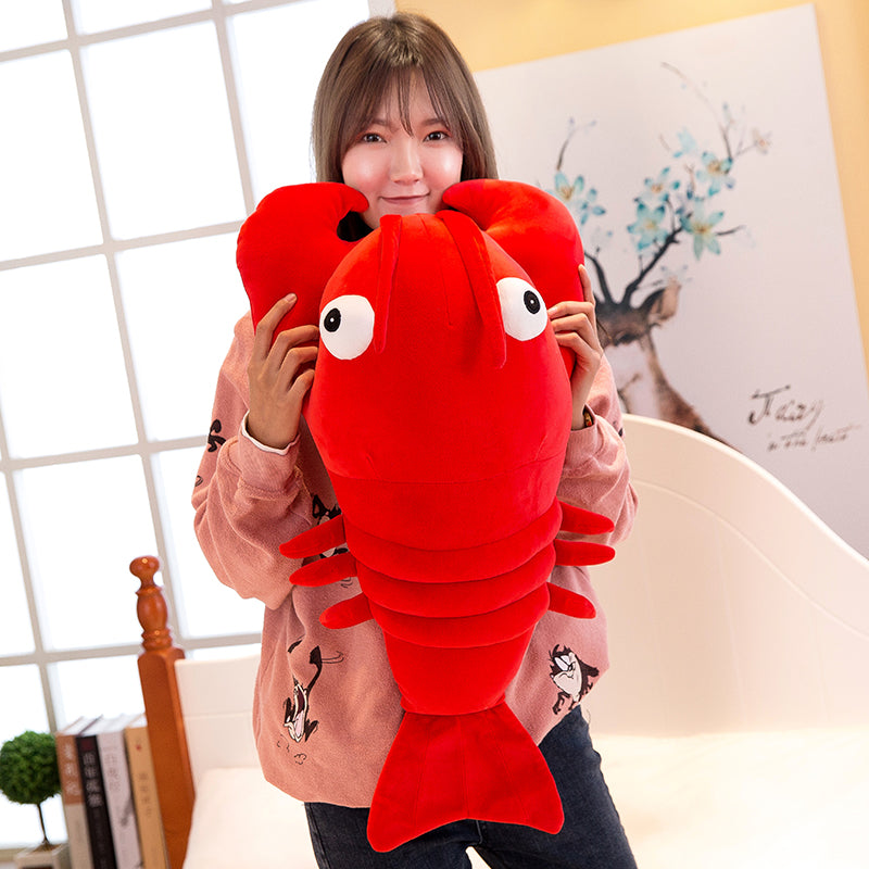 Cute red crayfish plush toy, shooting props ornaments – More Angle