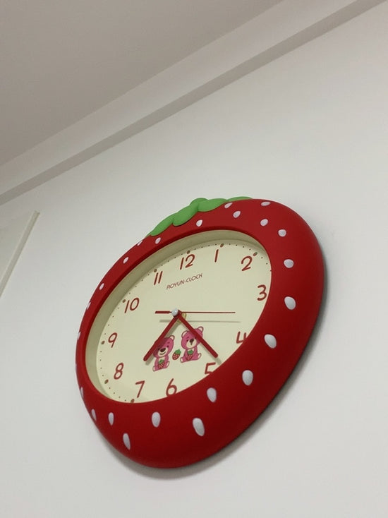 Cute Strawberry Wall Clock, Children'S Room Girls Room Decoration Idea ...